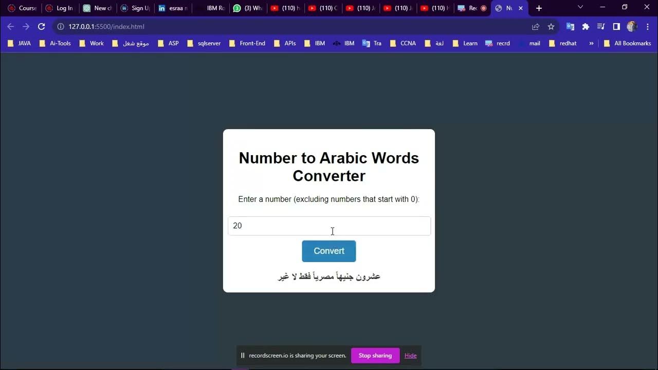 convert number into arabic string - YouTube