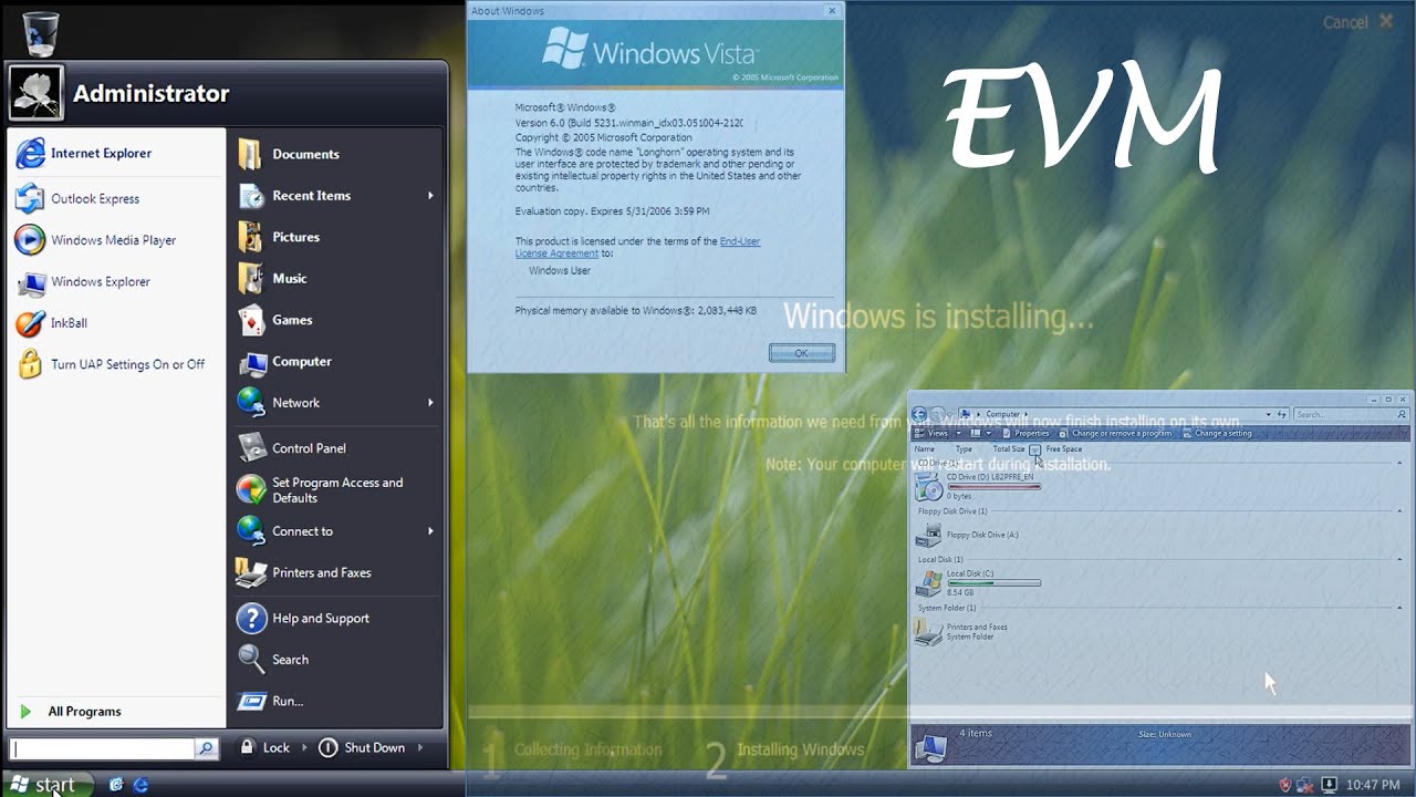 Windows Vista в стиле XP || Windows Vista build 5231.2 - YouTube