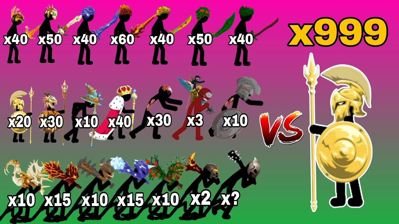 Every Stick Army's Vs Legendary Golden Spearton - Stick War Legacy ...