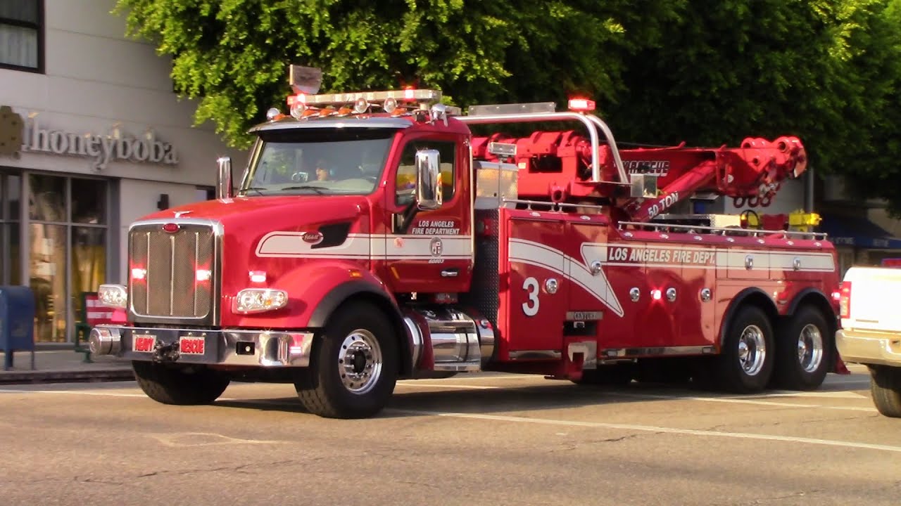 LAFD Heavy Rescue 3 Responding - YouTube