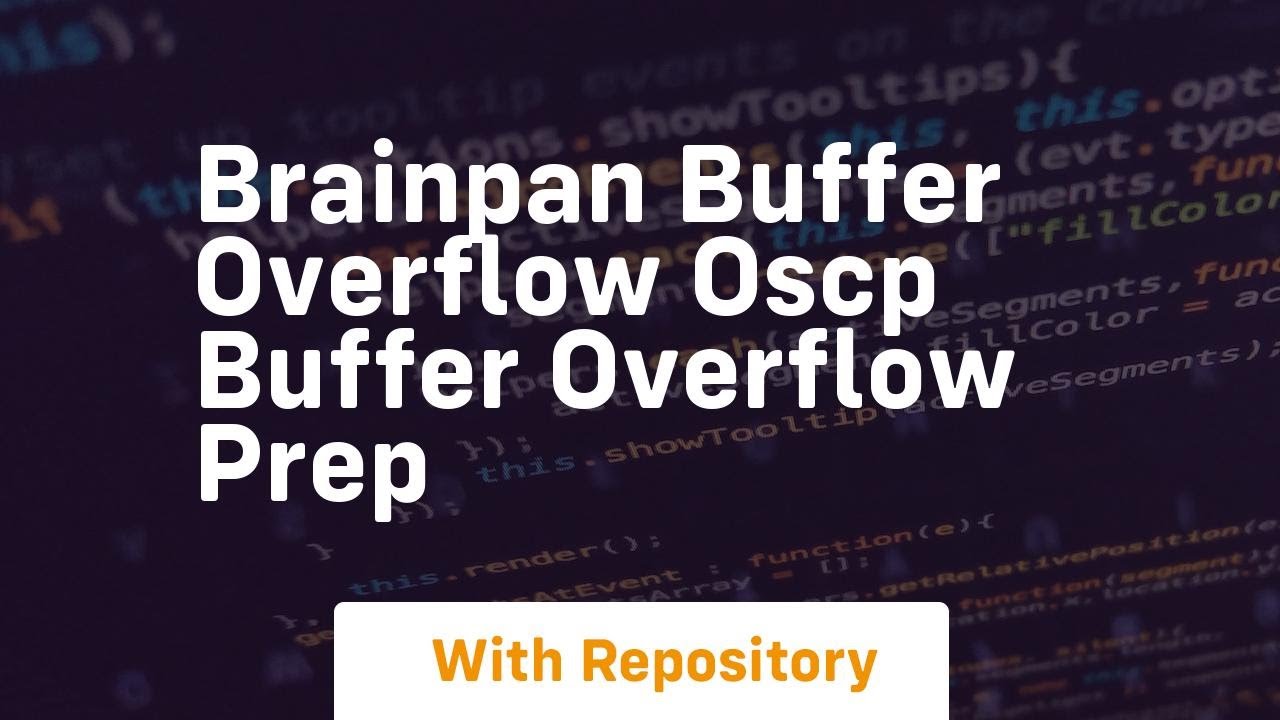Brainpan buffer overflow oscp buffer overflow prep - YouTube