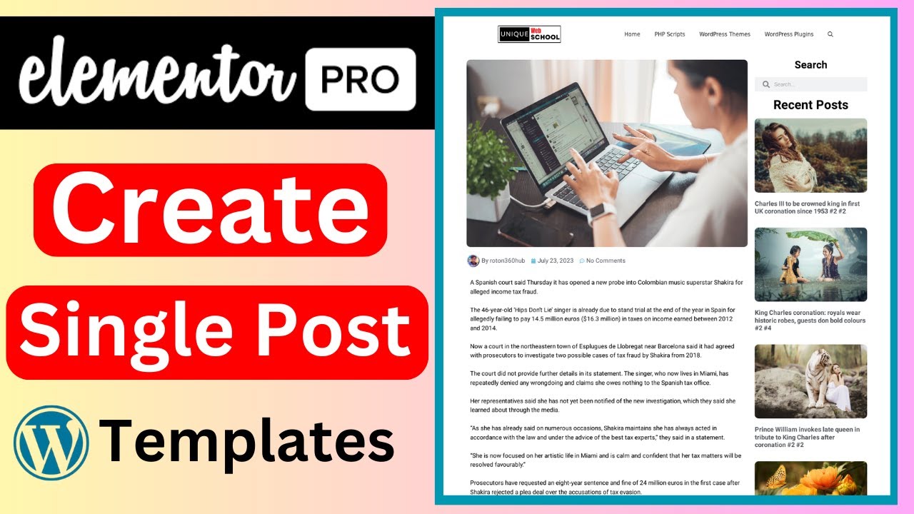 How to Create Custom Single Post Templates in Elementor Pro - YouTube
