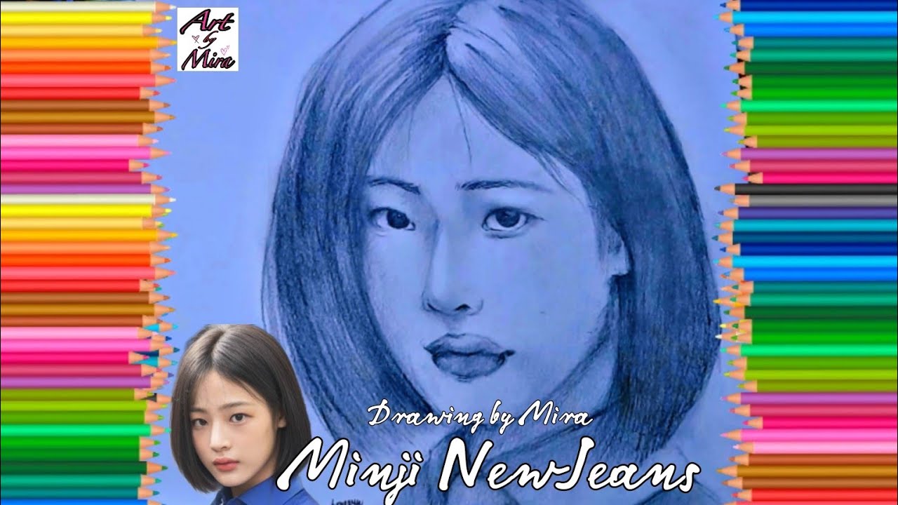 Drawing Minji NewJeans | Art by Mira #art #howto #drawing #trending # ...