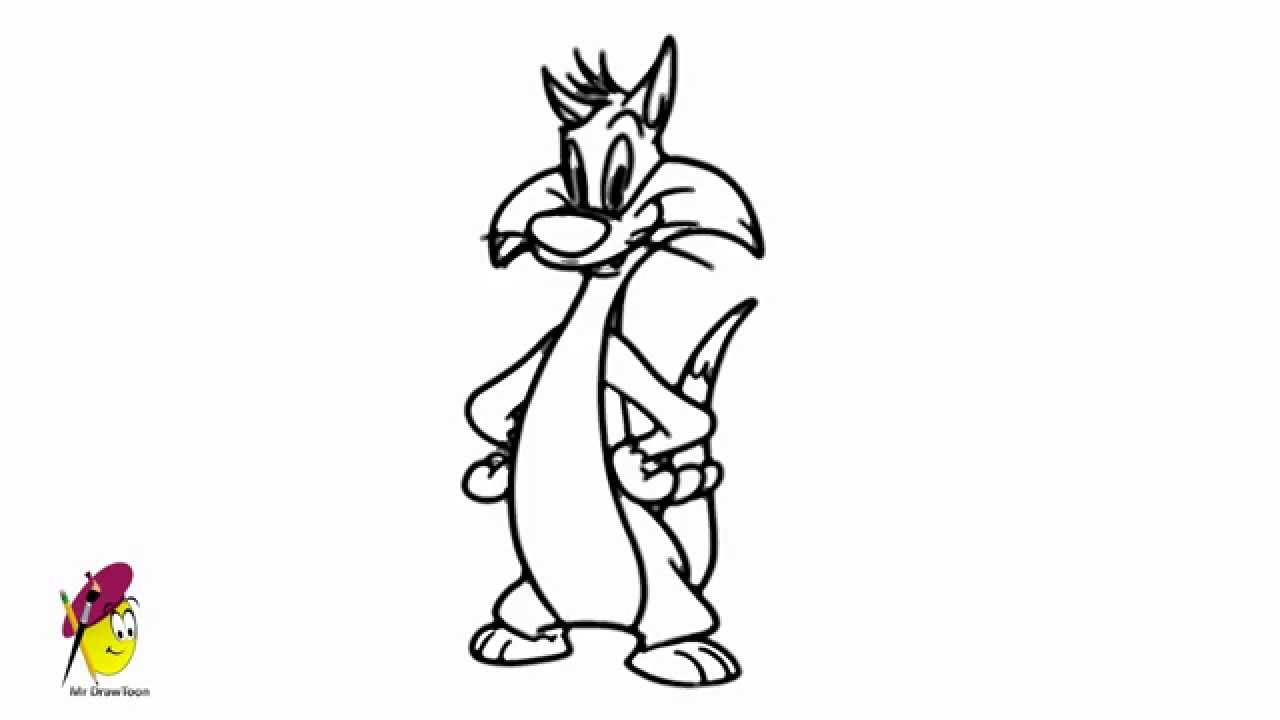 Sylvester Looney Tunes how to draw Sylvester from the Looney tunes ...