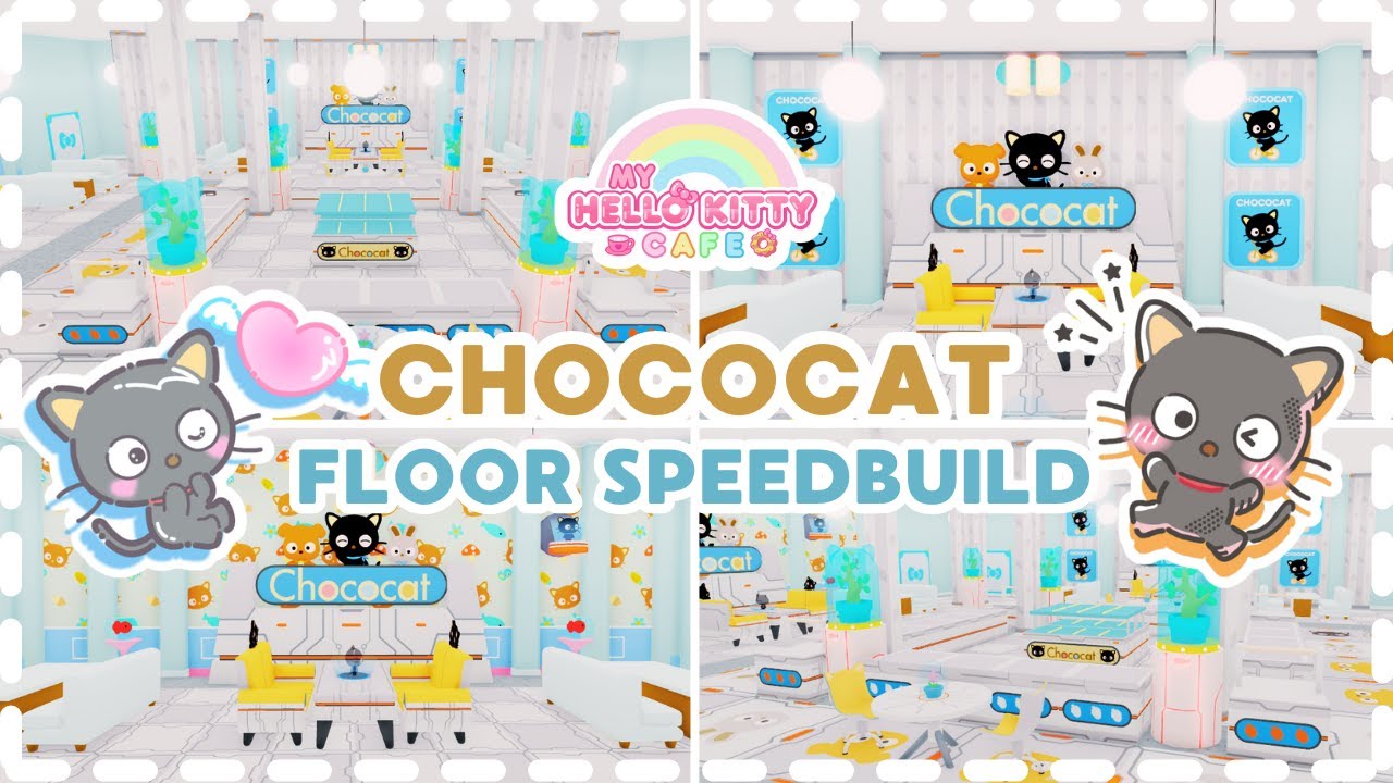 CHOCOCAT FLOOR THEME - SPEEDBUILD - Hello kitty cafe - Roblox - YouTube