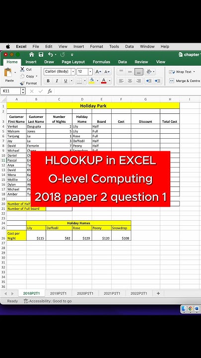Part 1: How to do HLOOKUP in Excel - OLevel Computing 2018 Question #olevel #computing - YouTube