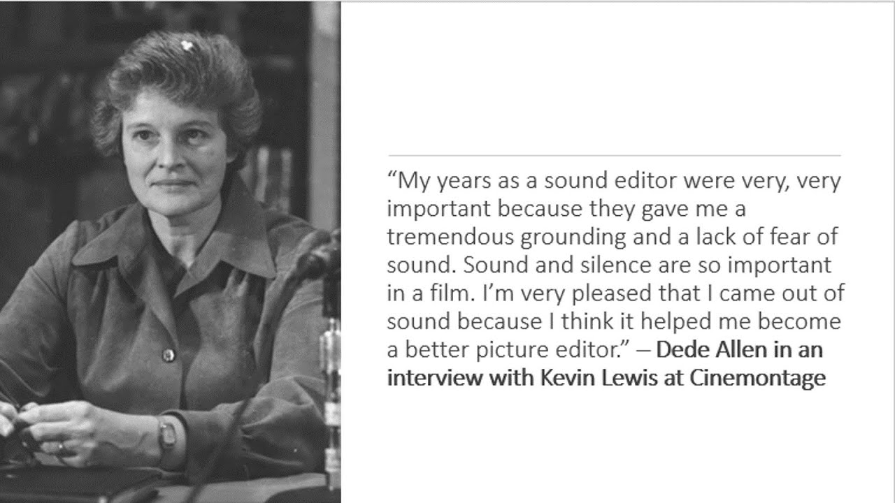 Dede Allen. A Revolution in Editing. [sub] - YouTube