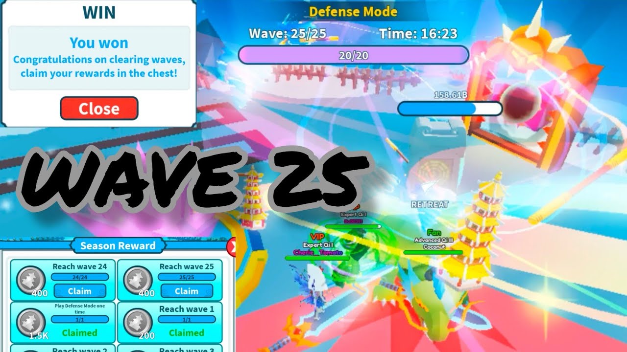 Defeating wave 25...new wave defense gamemode[WEAPON FIGHTING SIMULATOR ...