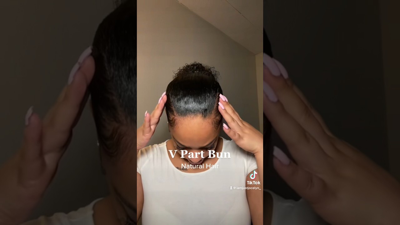 V Part Bun Tutorial 💗 #vpart #curlyhairstyles #naturalhairstyles # ...