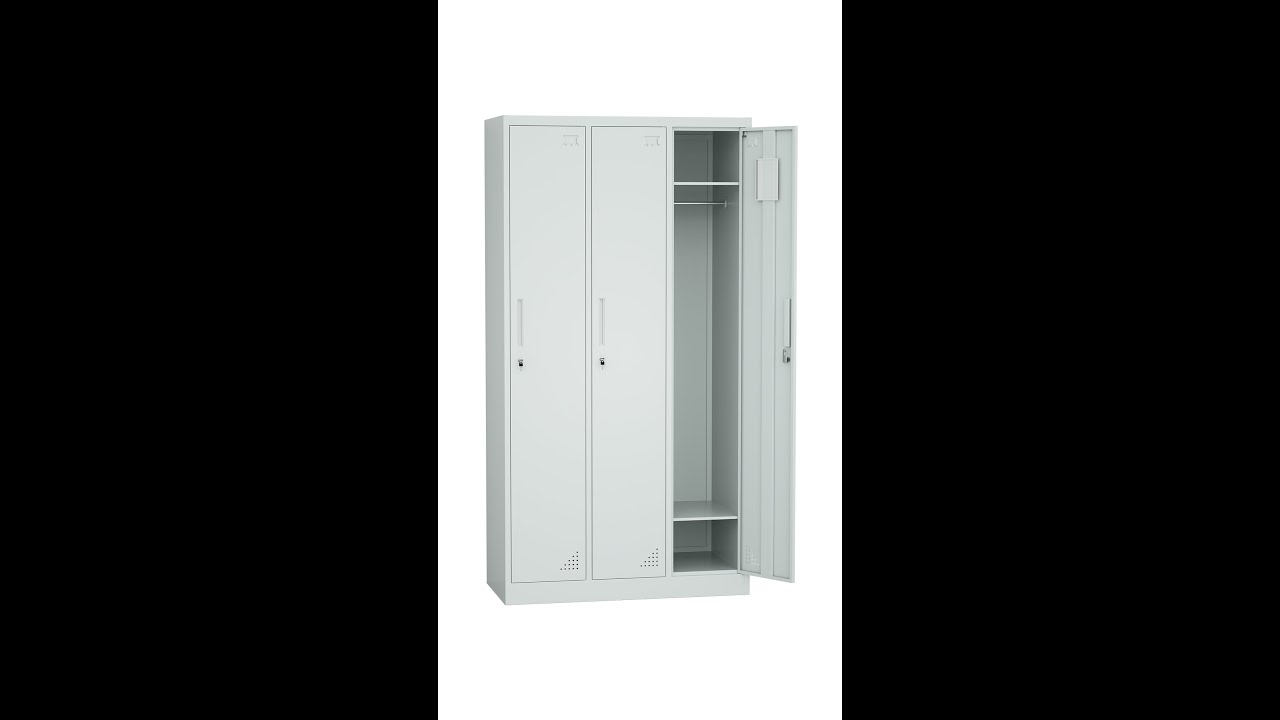 3 Doors Metal Locker Cabinet - YouTube