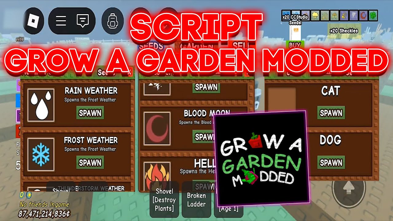 NEW Grow a Garden Modded Script / Admin Panel - (Spawn Any Weather ...