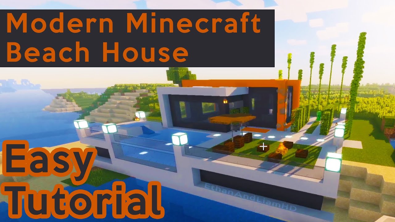 How to Build a Modern Minecraft Beach House : Minecraft Tutorial - YouTube
