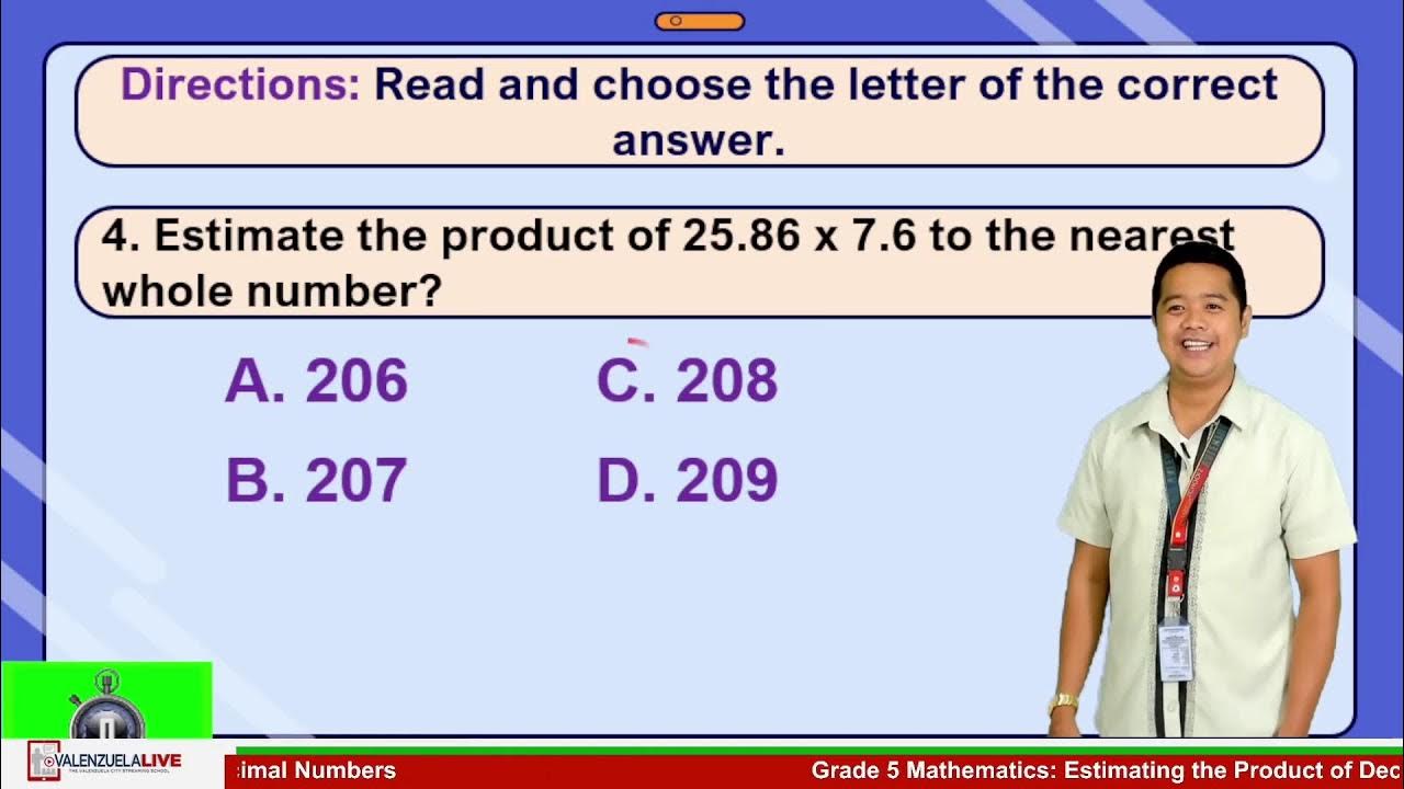 Grade 5 Mathematics - Estimating the Product of Decimal Numbers - YouTube
