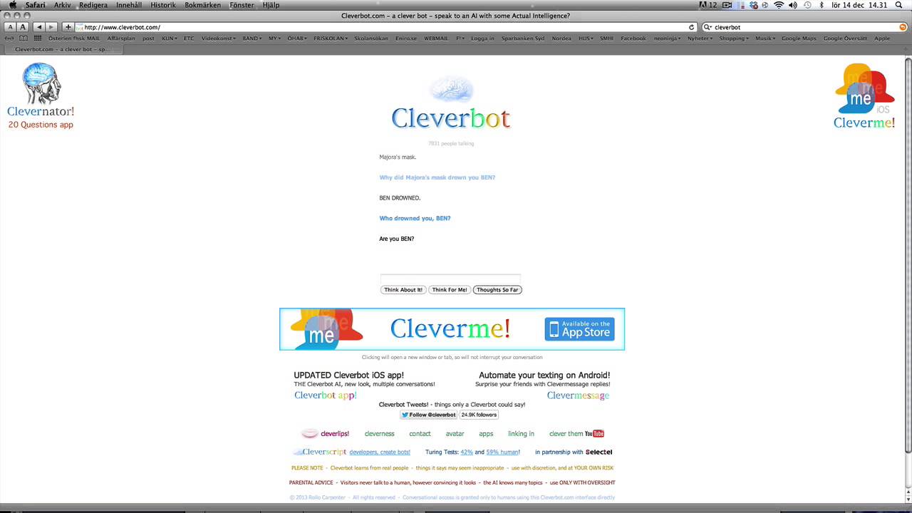 BEN DROWNED CLEVERBOT! - YouTube