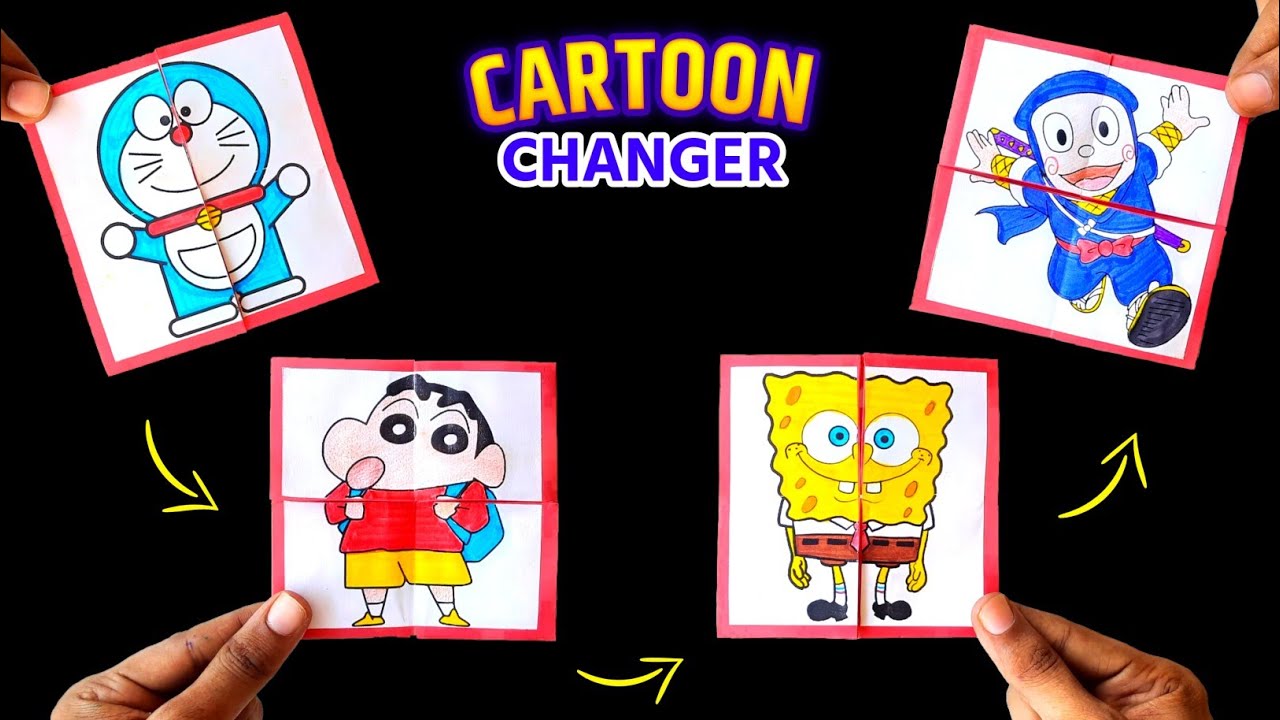 Cartoon character changer , how to make endless card / Never ending ...