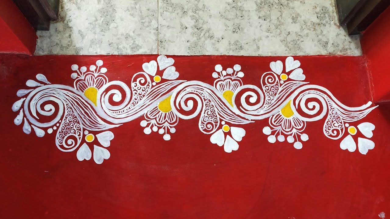 Alpana design easy and beautiful/border alpona design/rangoli design ...