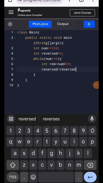 Reversing A Number In Java Javaprogramming Java Coding Youtube