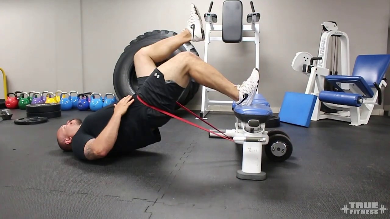 Banded Single Leg Glute Bridge - YouTube