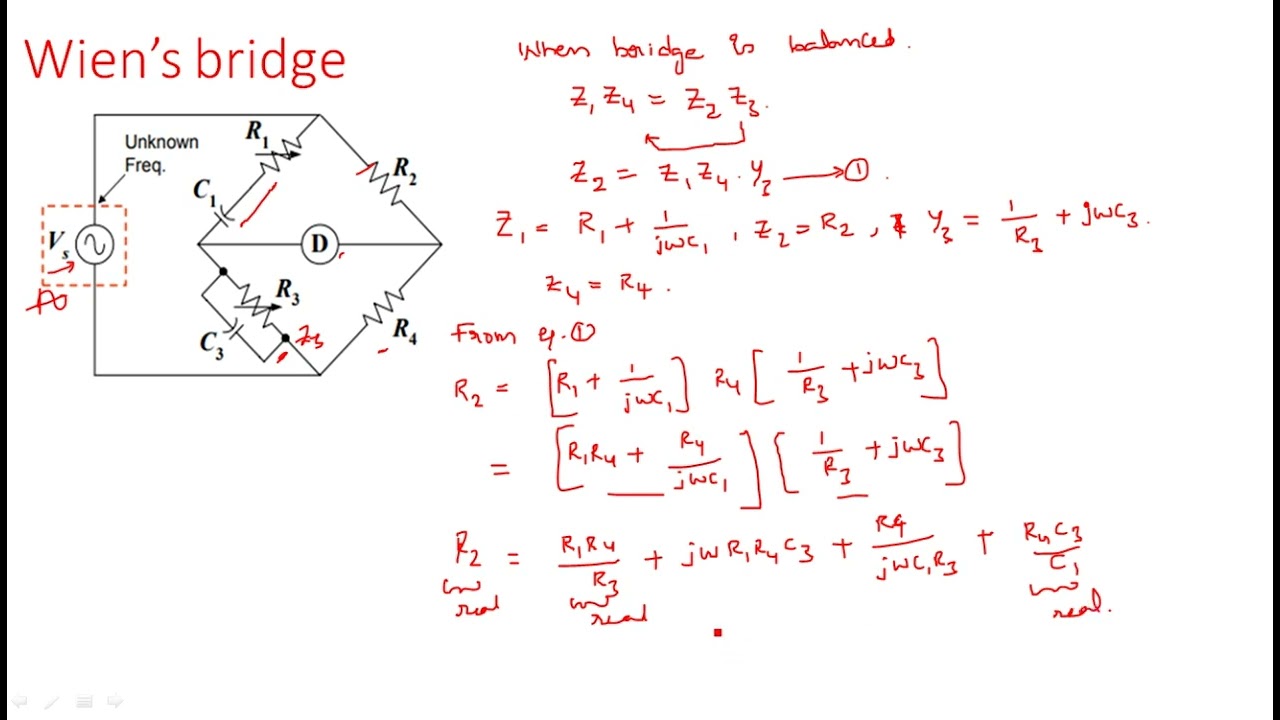 Wien's bridge | Frequency Measurement | Electrical Instruments ( EIM ...