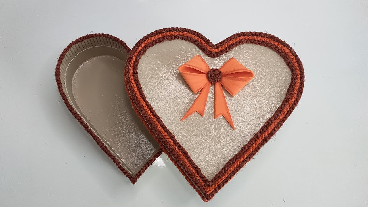 Simple and Elegant Heart Box Making - Diy Heart Gift Box Ideas - YouTube