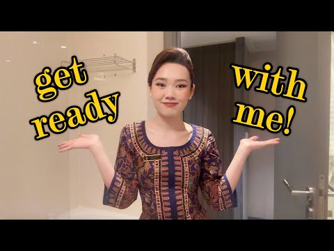 GET READY WITH ME ✈️  Singapore Airlines Cabin Crew (make up, french twist, grwm)