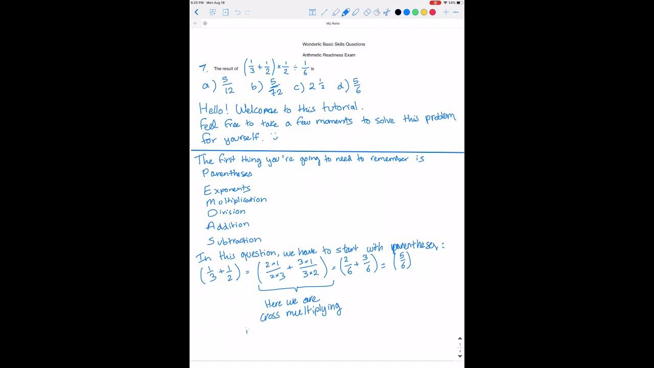 Wonderlic Arithmetic Readiness Exam Question 1 + Lesson - YouTube
