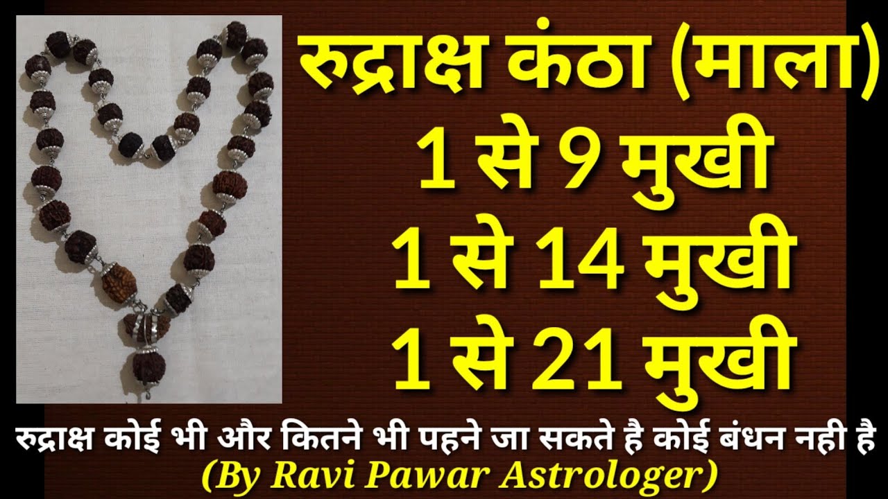 1 से 21 मुखी रुद्राक्ष का कंठा | 1 to 21 Face Rudraksh Kantha | 1 se 21 ...