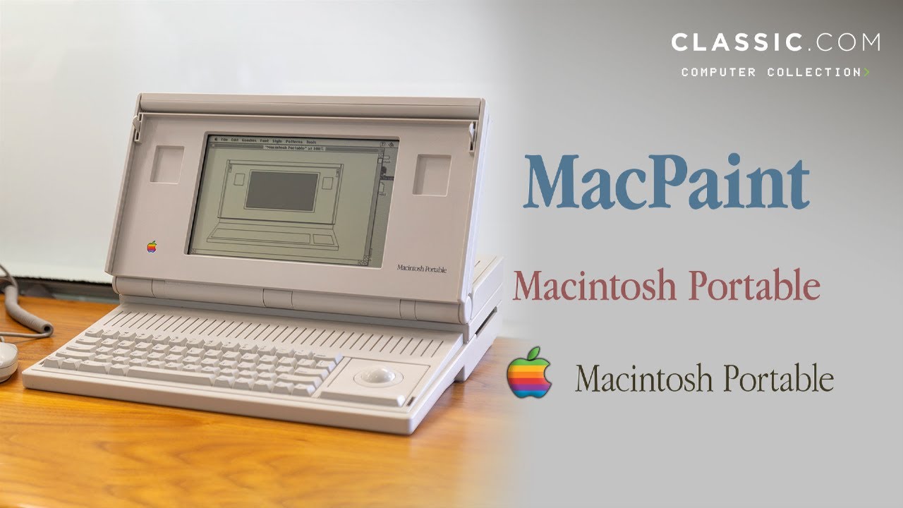 Drawing a Macintosh Portable on Claris MacPaint – 1994 Apple Macintosh ...