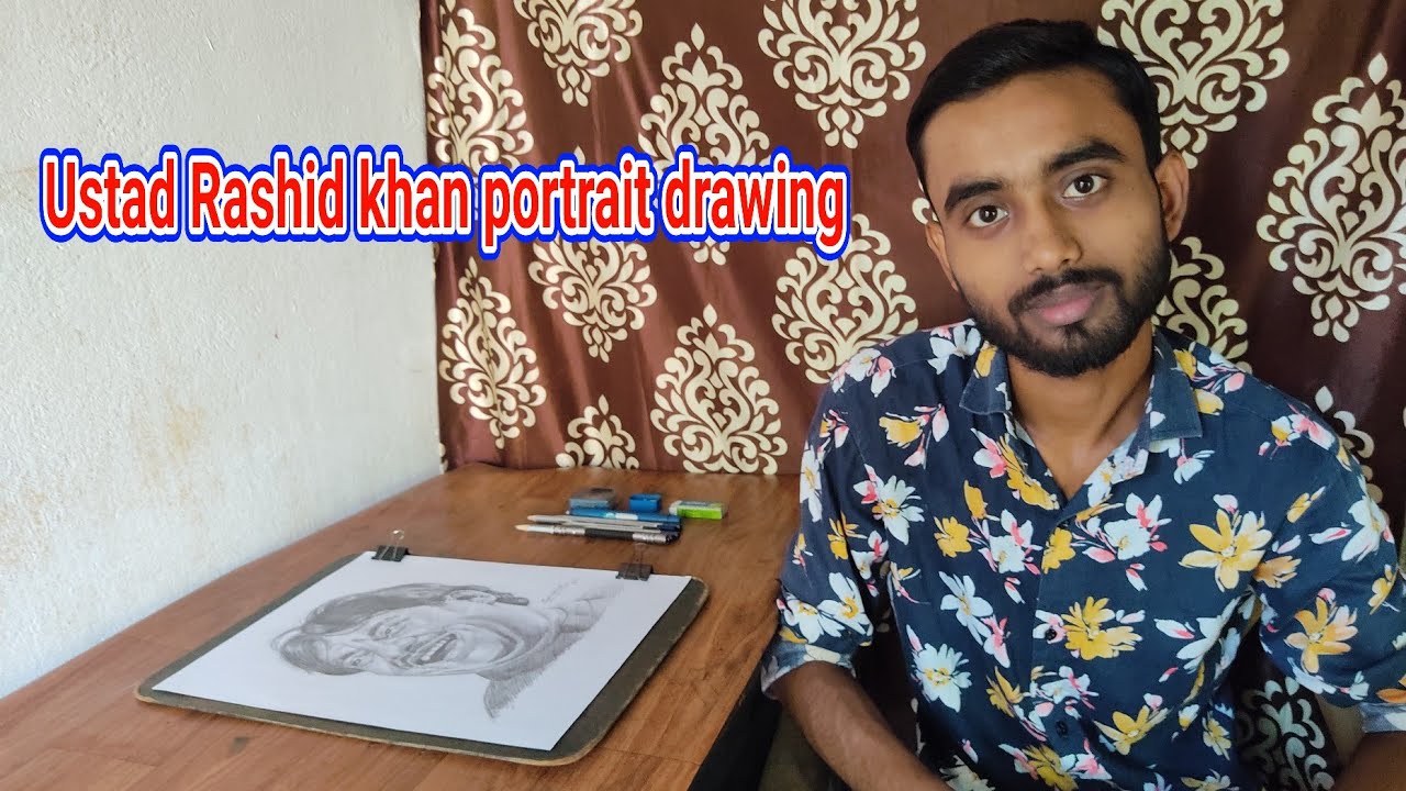 Ustad Rashid khan graphite pencil sketch || Ustad Rashid khan Portrait ...
