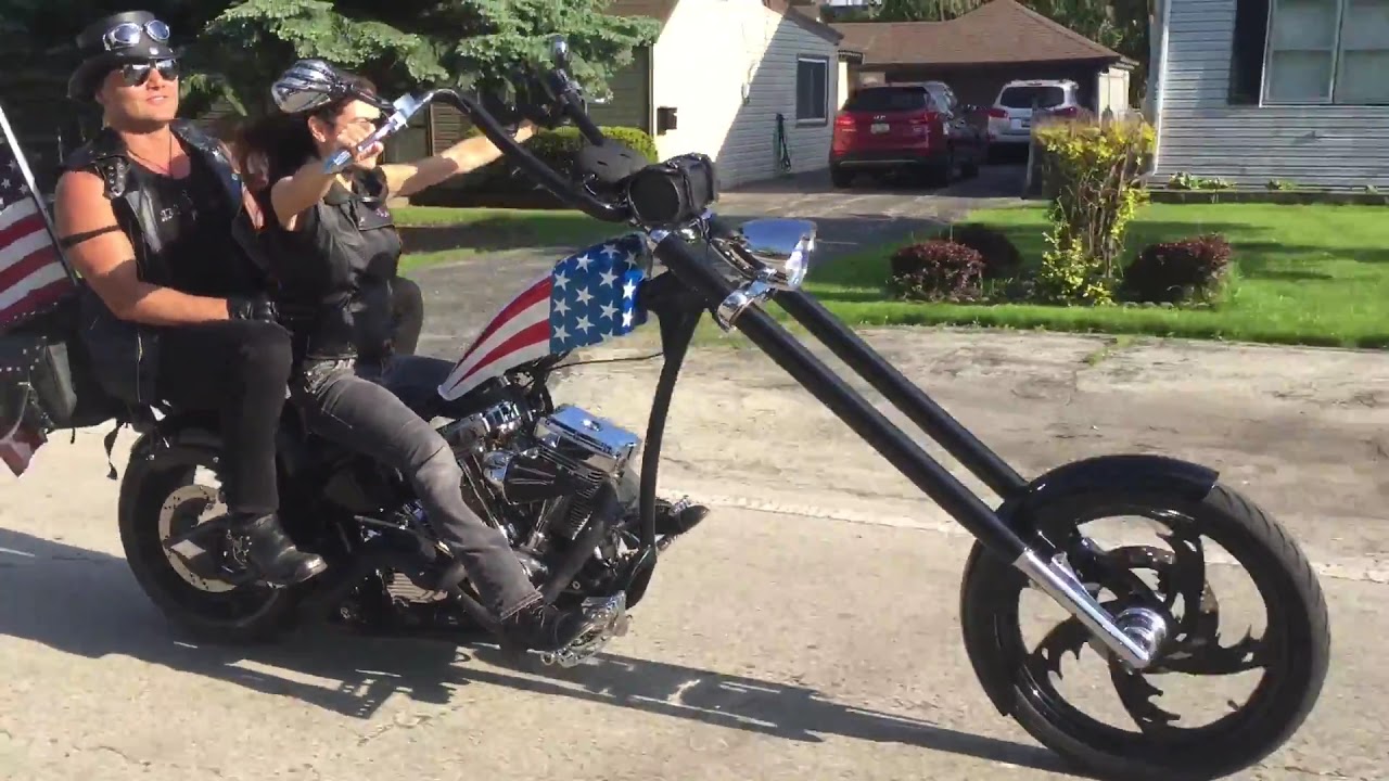 Sexy Girl Easy Rider Custom Chopper Motorcycle - YouTube