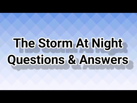 The Storm At Night Class 3 Question Answer - YouTube