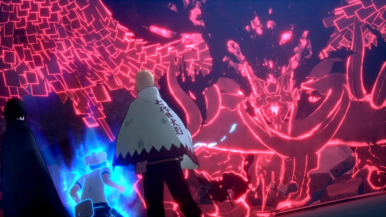 Final Boss Fight Naruto Sasuke and Boruto Against Red Susanoo of Merz ...