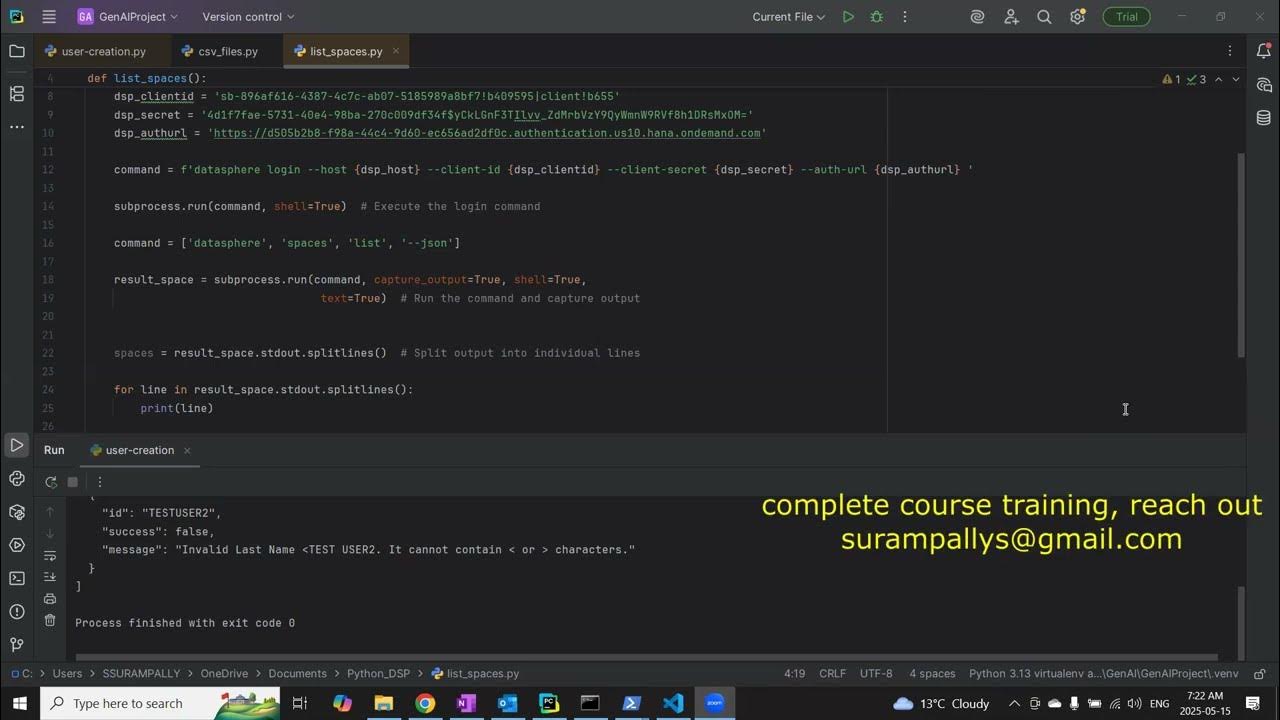 Datasphere Admin CLI usage - Python Script - YouTube