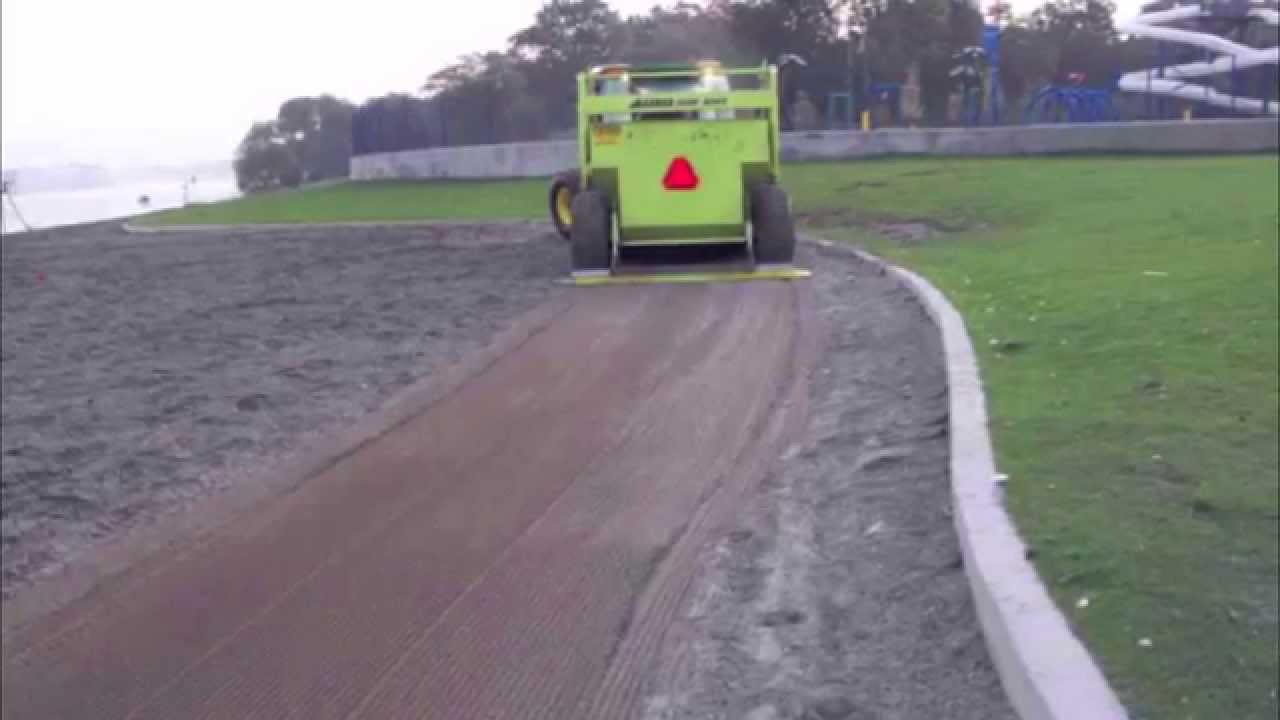 Geese Droppings Removal from Beach Sand - YouTube