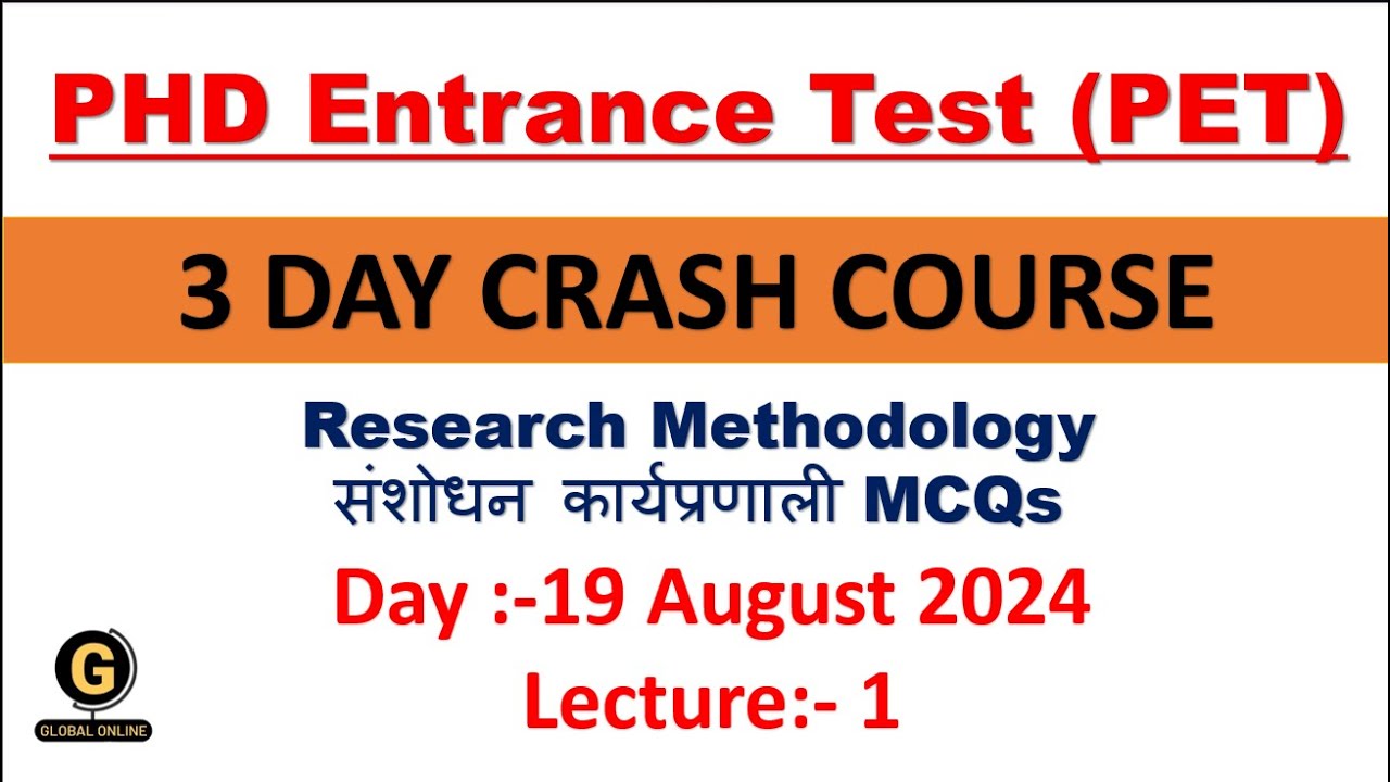 PhD Entrance Exam 2024 /Research Methodology Crash Course/ Full Exam ...