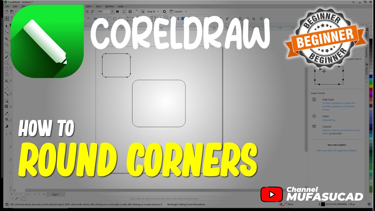 CorelDraw How To Round Corners - YouTube