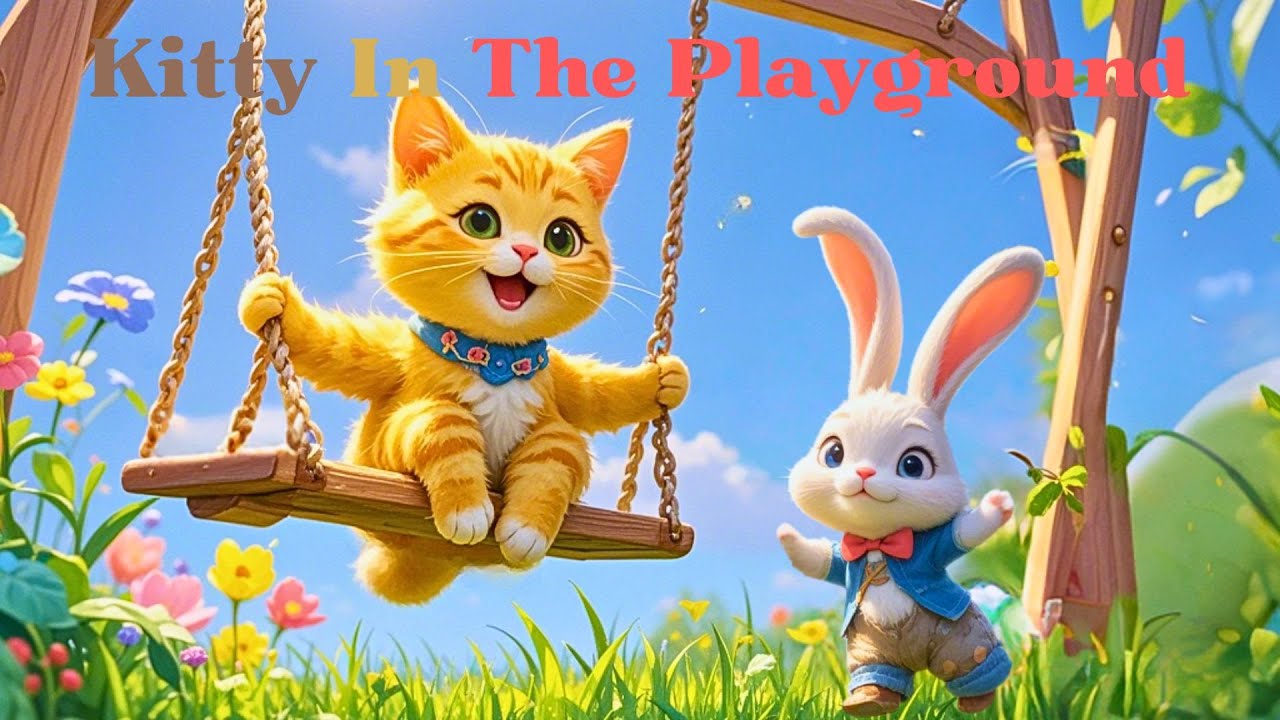 Kitty In the Playground | Fun Kids Song | Rhyming Words in English ...