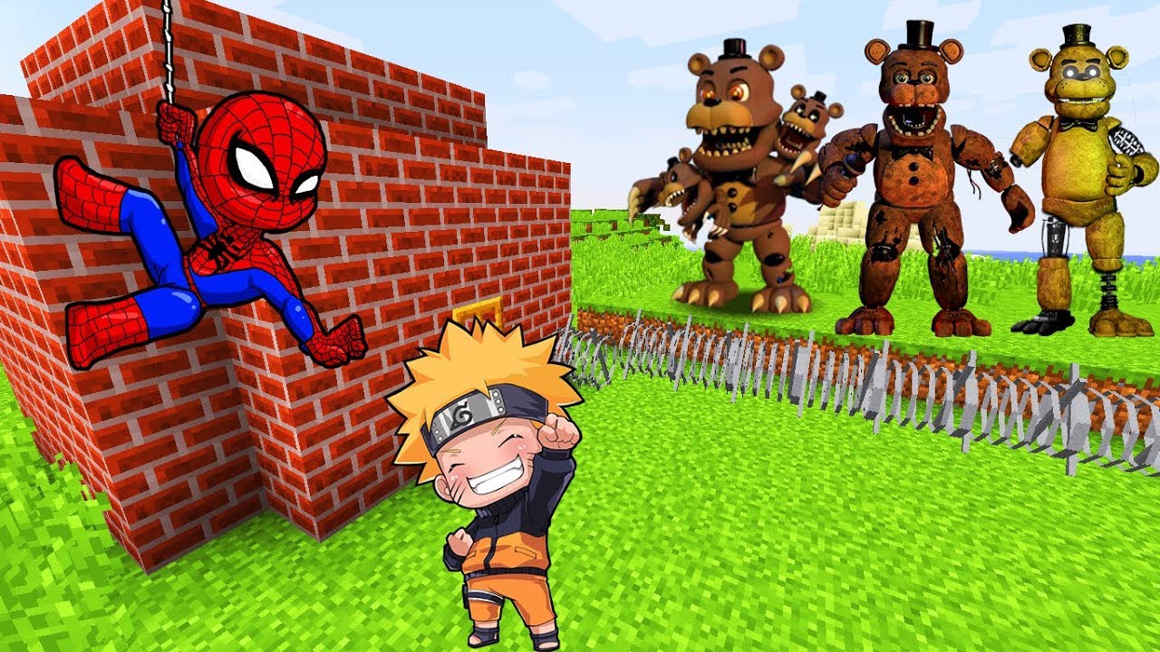 Minecraft - SPIDERMAN protege NARUTO de um APOCALIPSE de ANIMATRONIC ...