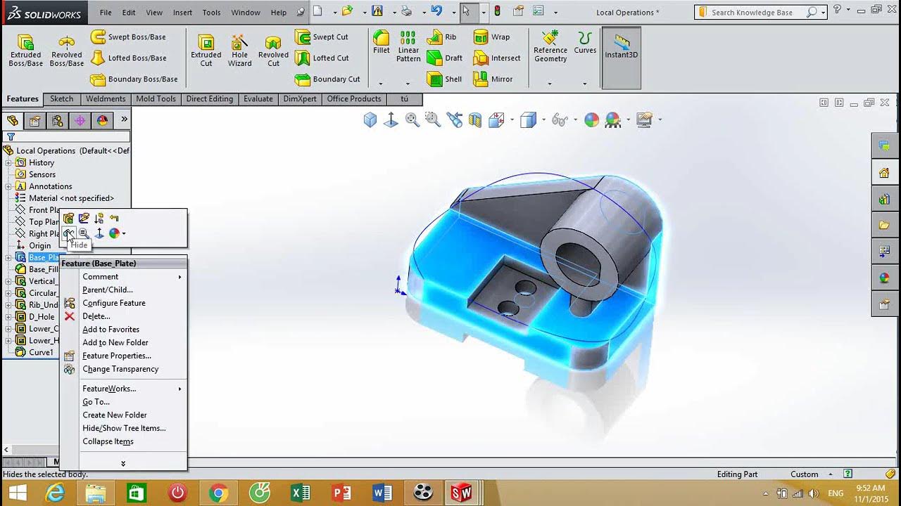 Lesson 15: How to Use Curve Through XYZ Point in Solidworks - YouTube