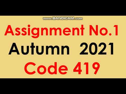 AIOU Code 419 Solved Assignment No.1 Autumn 2021 - YouTube