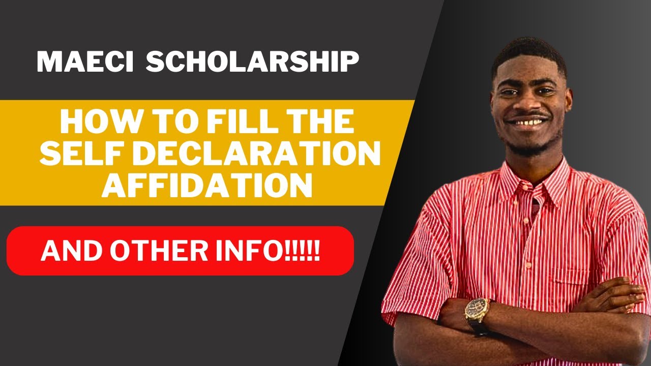 How to Fill the Self Declaration Affidavit - MAECI Scholarship - YouTube