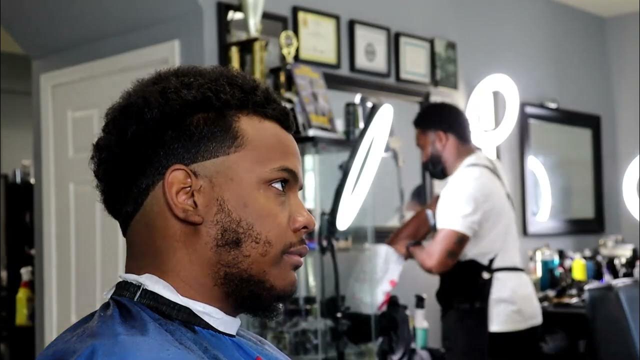 HAIRCUT TUTORIAL : High drop fade | Curly Top - YouTube