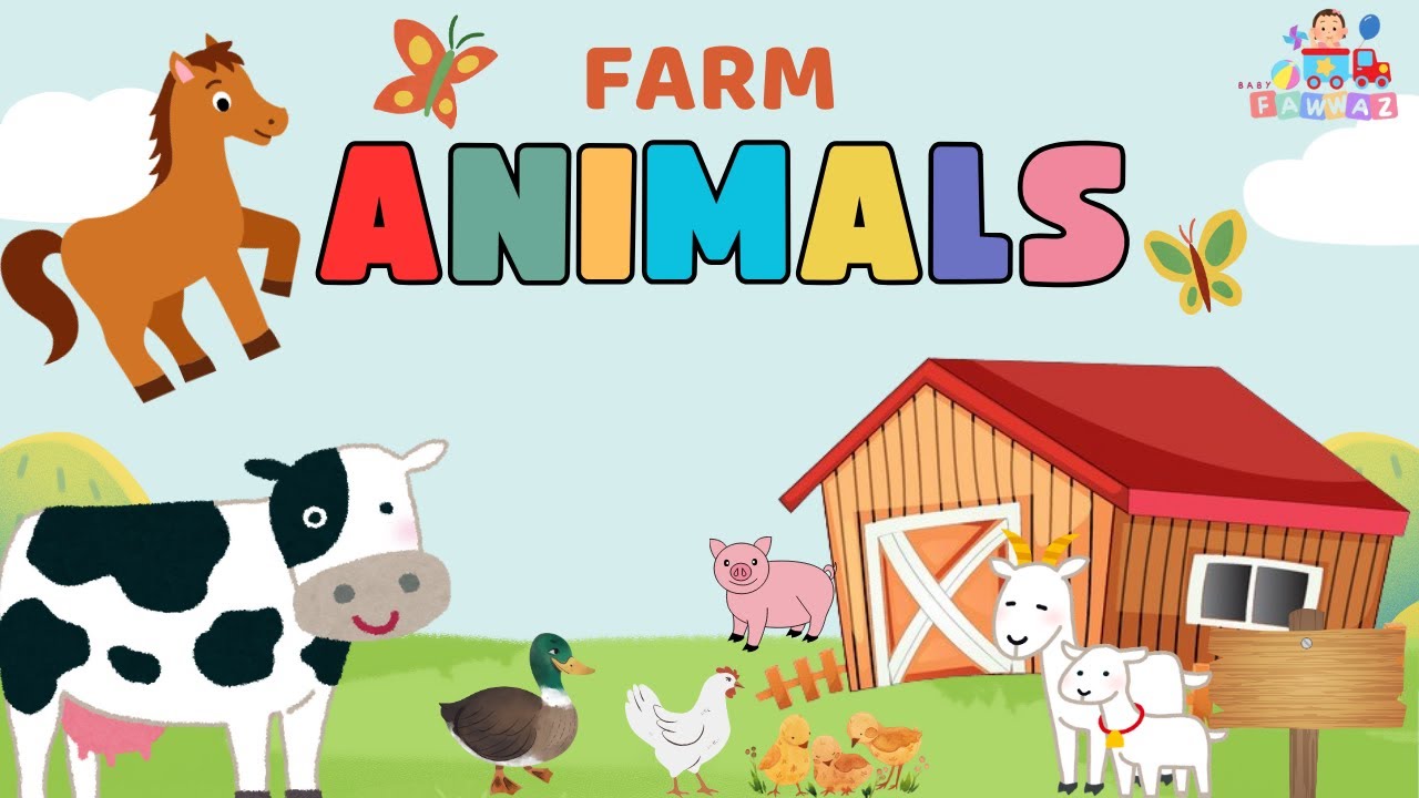 Farm Animals | Learn farm animals names in English | Kids vocabulary ...