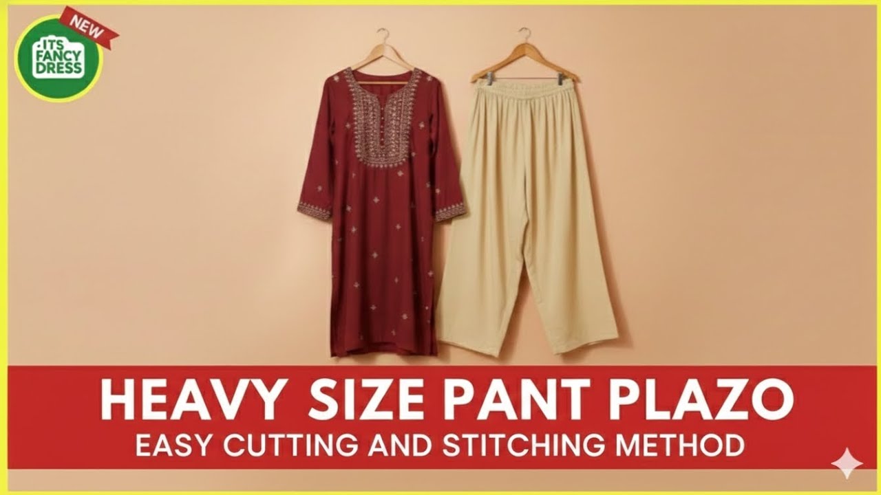 Heavy Size Pant Plazo Cutting and Stitching | Plus Size Plazo Cutting ...