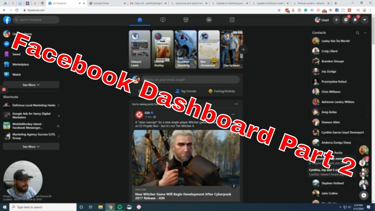 Facebook New Dashboard Part 2 - YouTube