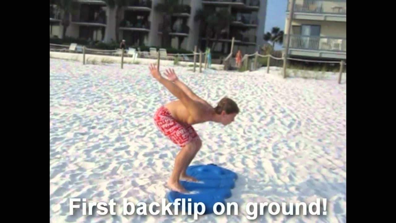 Progression to my first back flip. - YouTube
