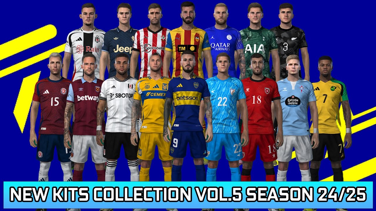 NEW KITS COLLECTION VOL.5 SEASON 24/25 - PES 2021 & FOOTBALL LIFE 2024 ...