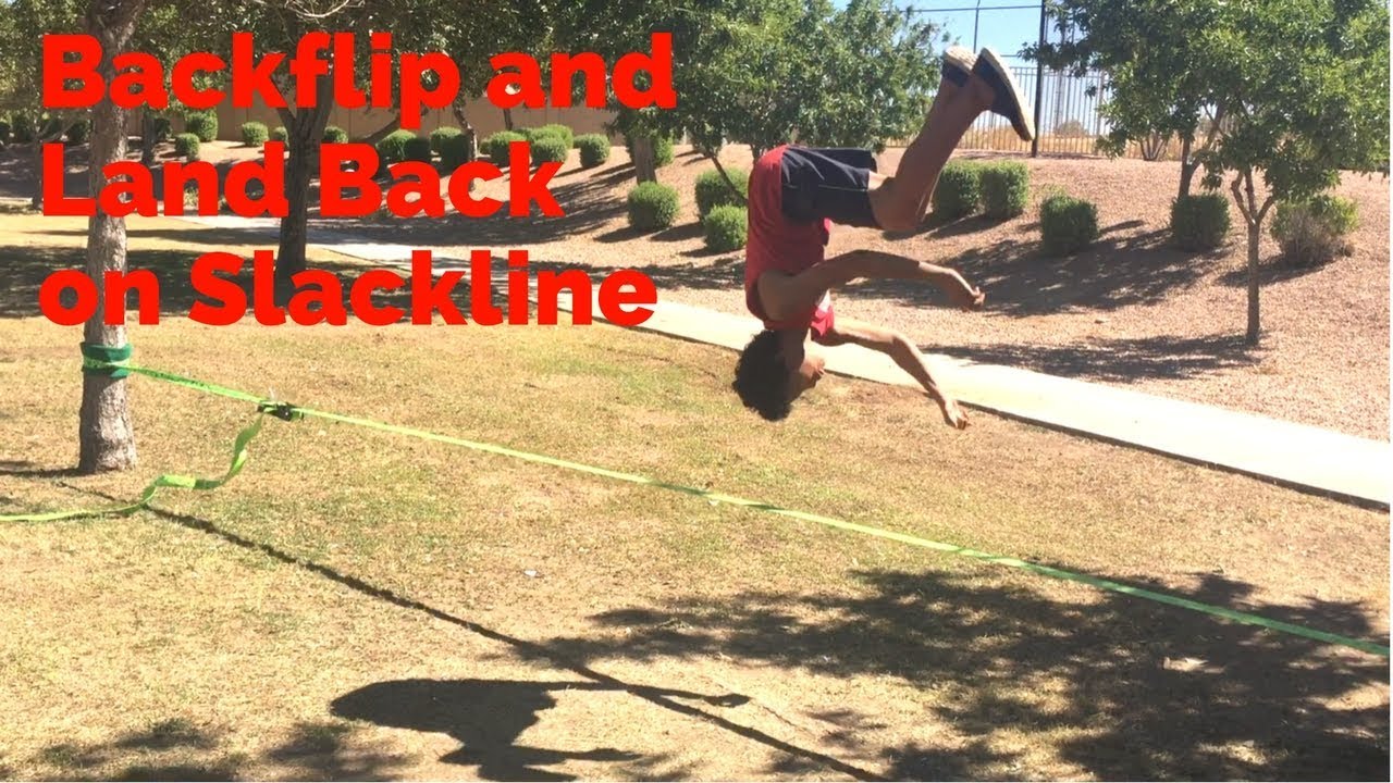 Slackline Tutorial: How to Backflip And Land Back on Slackline - YouTube