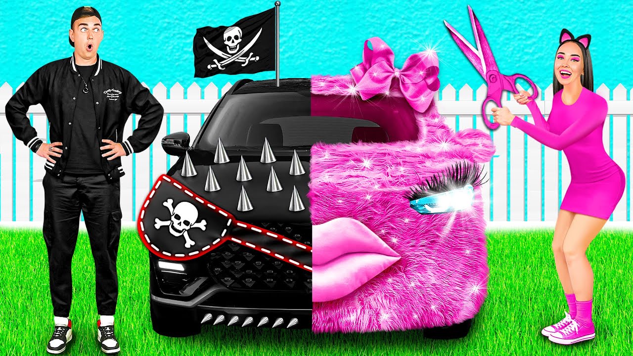 Pink Car vs Black Car Challenge | Funny Situations by BaRaDa Challenge ...