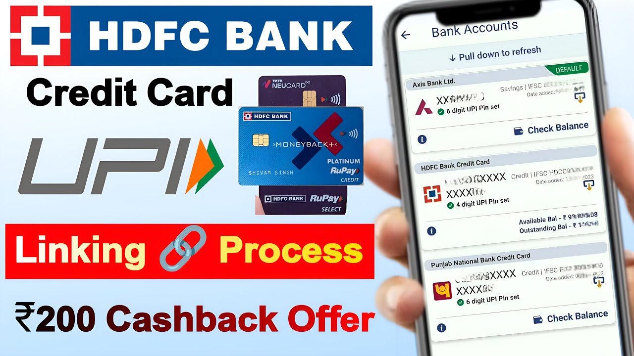 HDFC Bank credit card upi linking process | credit card upi offer Rs ...
